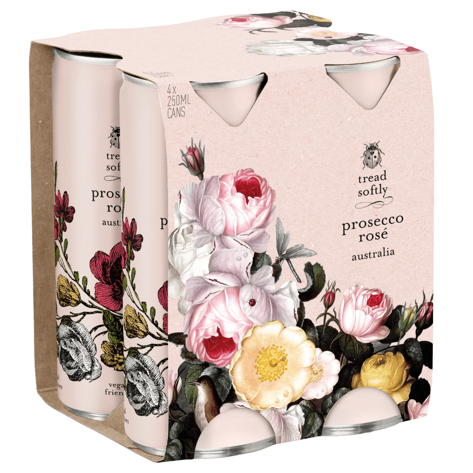 Prosecco Rose Pack of 4 Cans - Tread Softly
